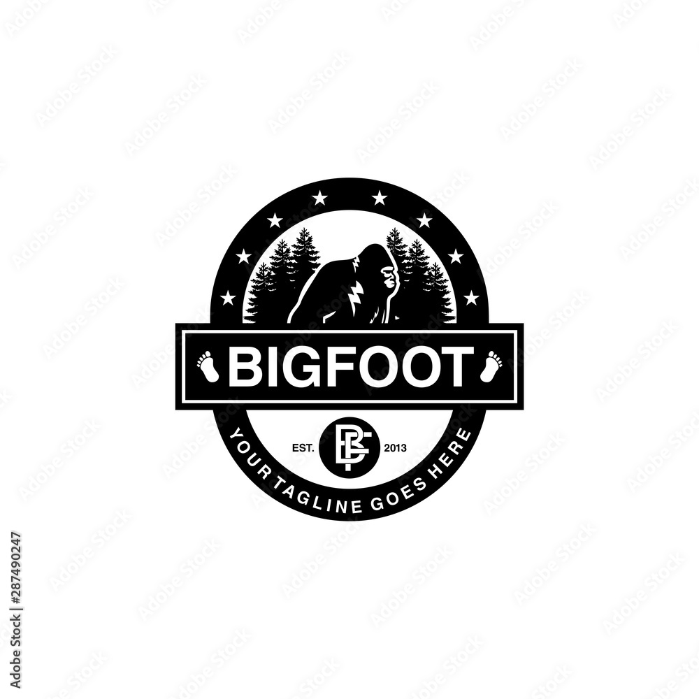 big foot badge vector logo design Stock Vector | Adobe Stock