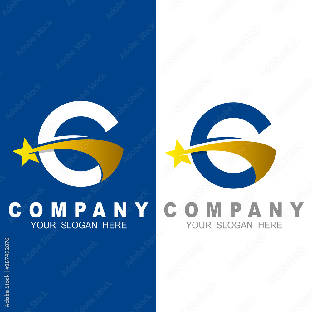 letter g star logo, letter g galaxy space logo design template element ...