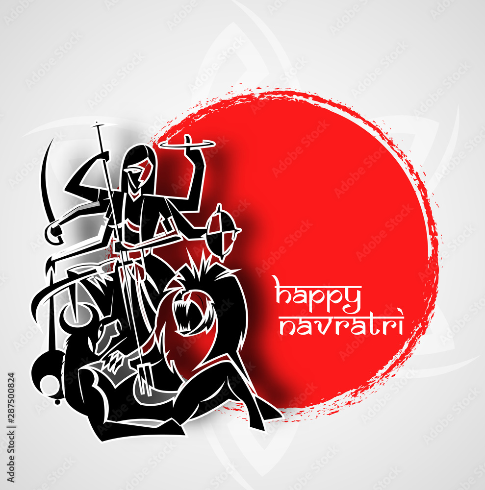 Happy Navratri, Vector Illustration based on Beautiful background with ...