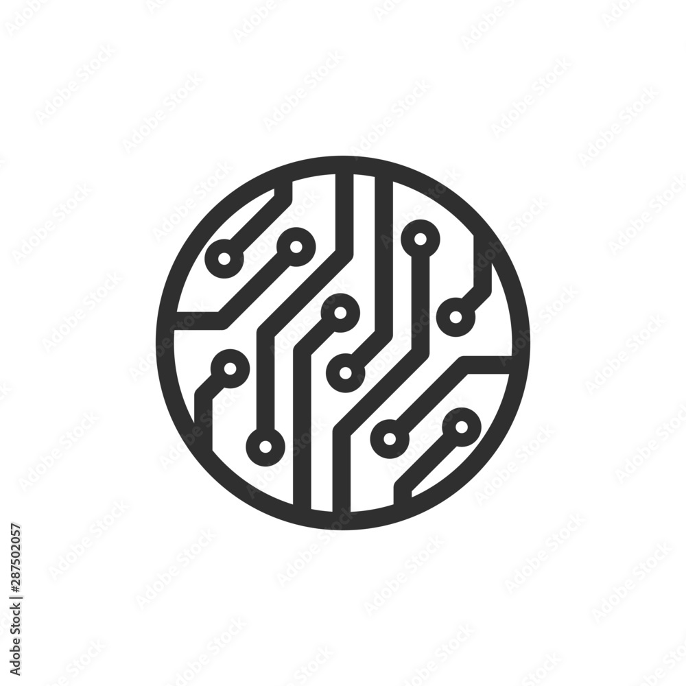 circuit vector line icon Stock Vector | Adobe Stock