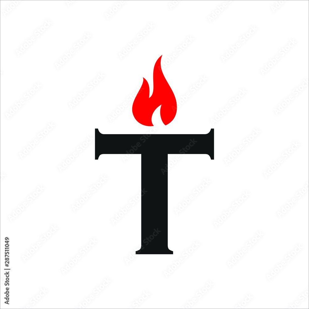 The Letter T On Fire