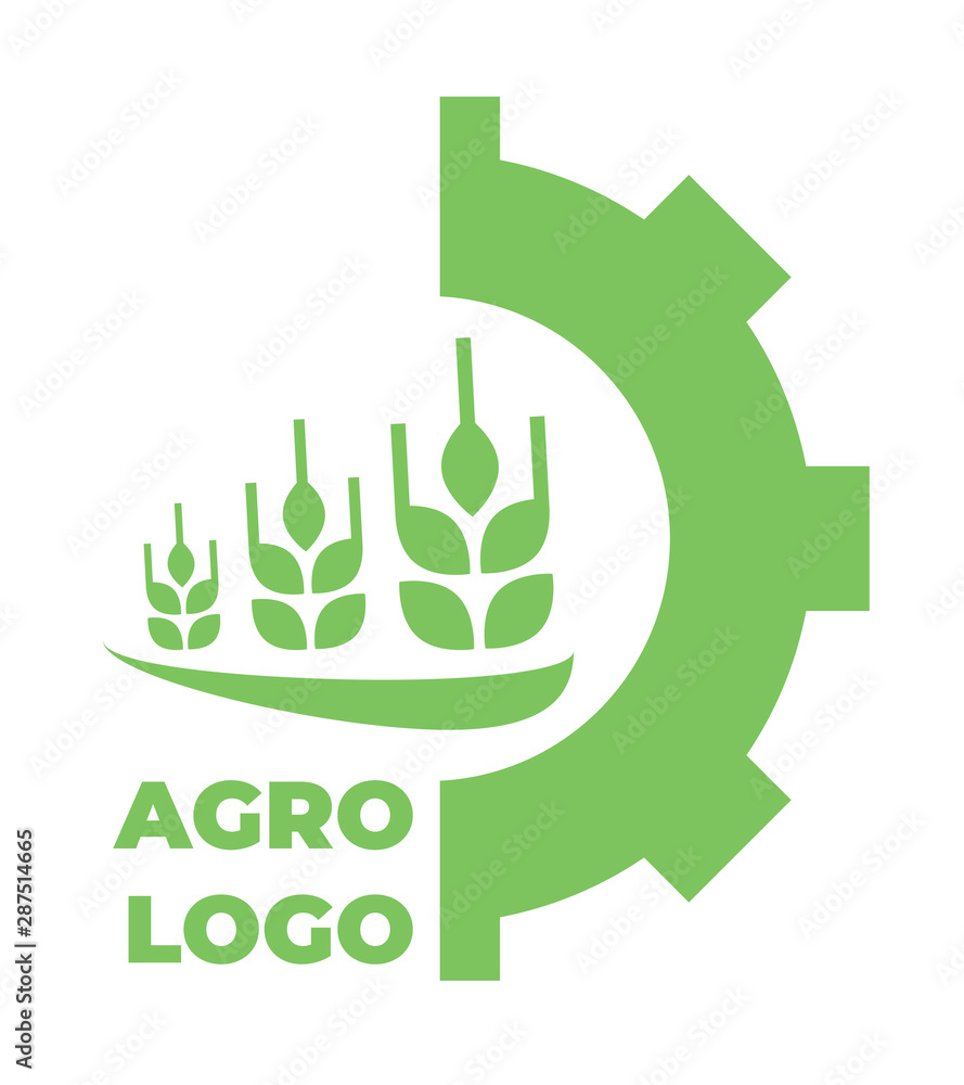 Logo template for agro company. Green vector isolated icon. Stock ...