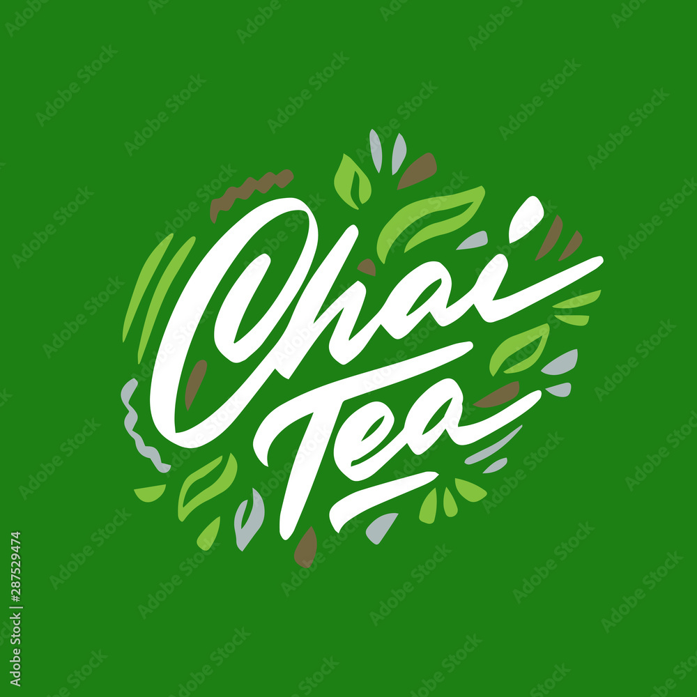 Chai tea hand drawn illustration. Template for card banner and poster ...