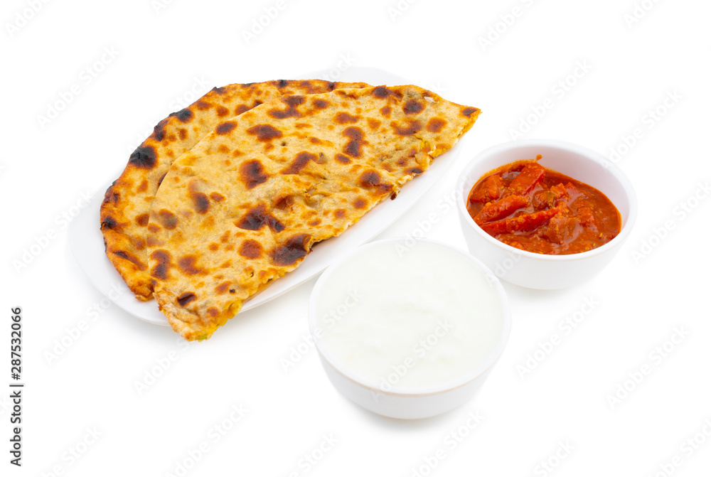 Indian Traditional Breakfast Dish Aloo Paratha is a Potato Stuffed ...