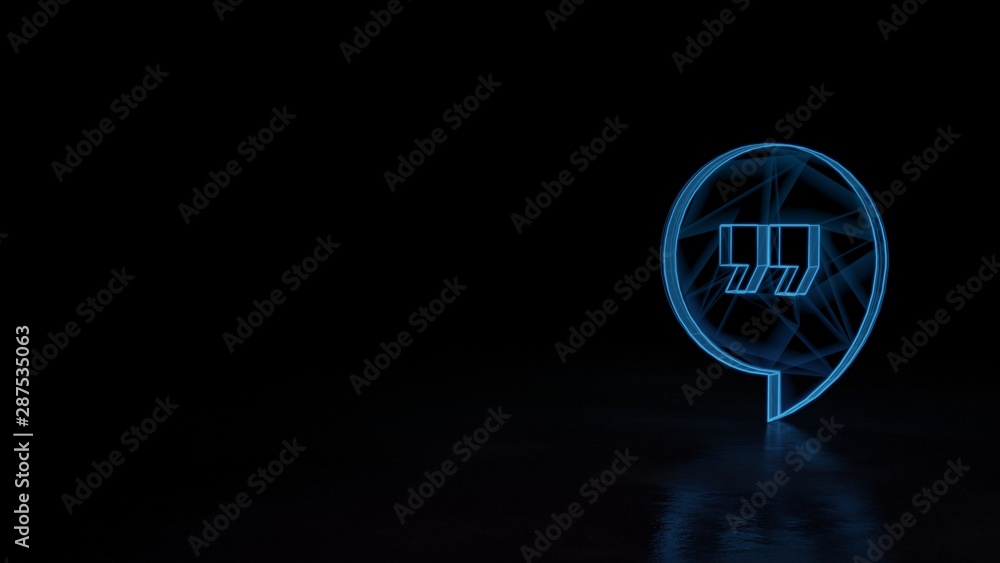 3d glowing wireframe symbol of symbol of symbol isolated on black ...