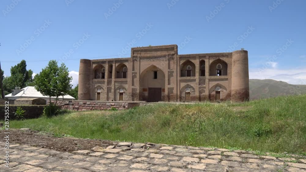 Hisor Fortress Madrasa Main Gate Entrance Frontal View with Trees and ...