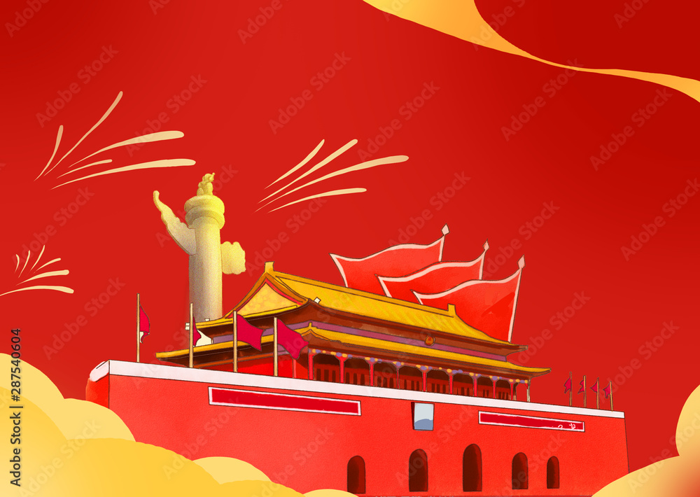 Photo & Art Print Tiananmen, National Day, Red Flag, National Day ...