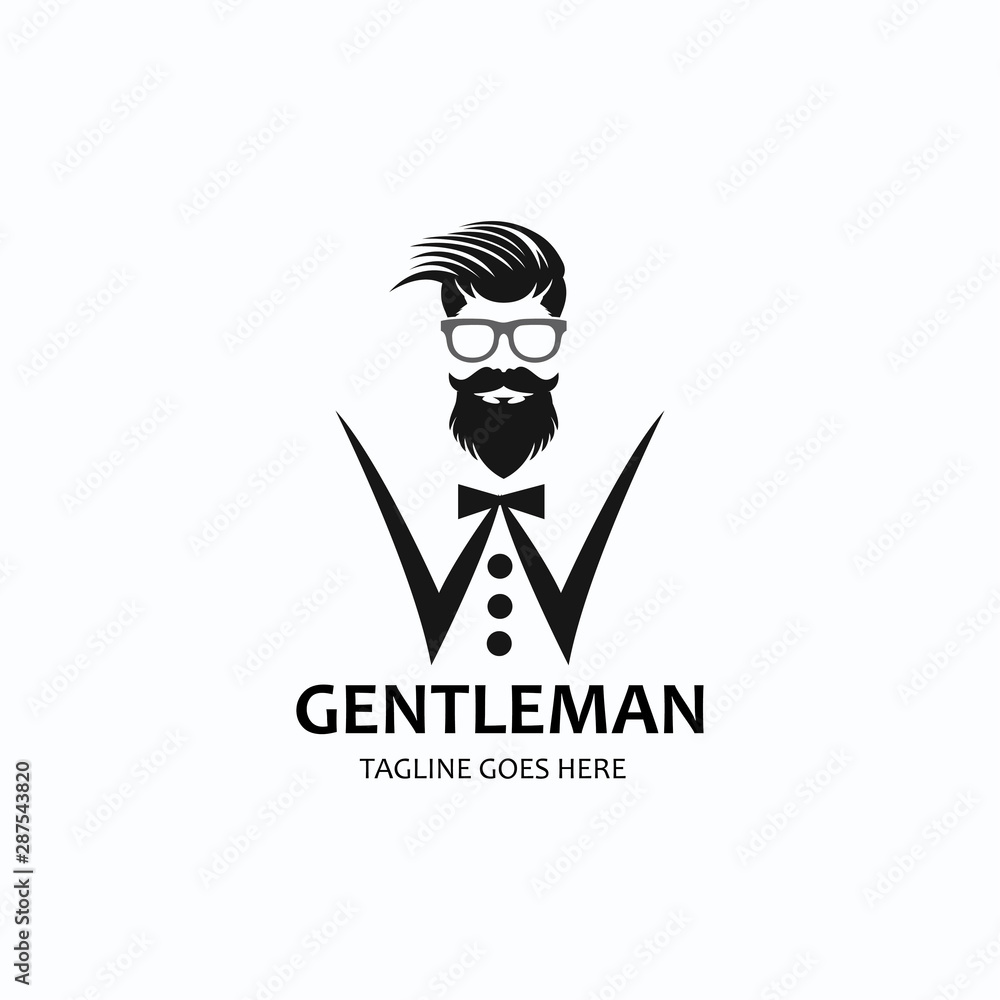 Gentleman logo design template. Vector illustration Stock Vector ...