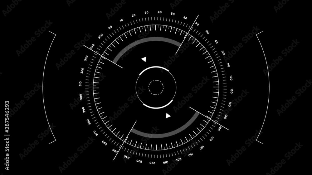 Detailed radial Heads-Up-Display HUD rotating graphics for sci-fi ...