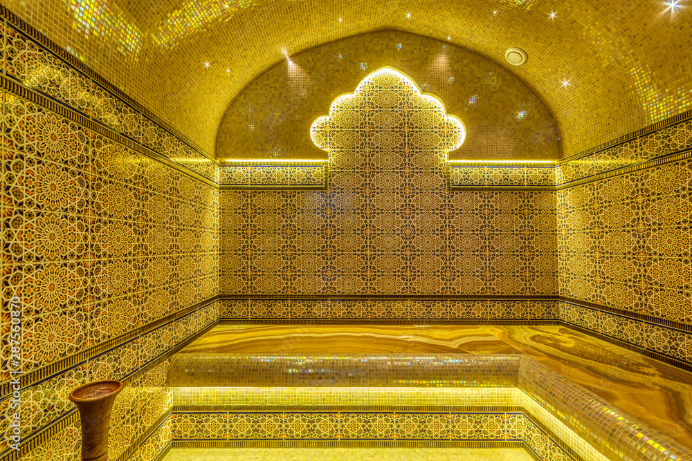 Interior of colorful mosaics steam room. luxurious steam bath - hamam ...