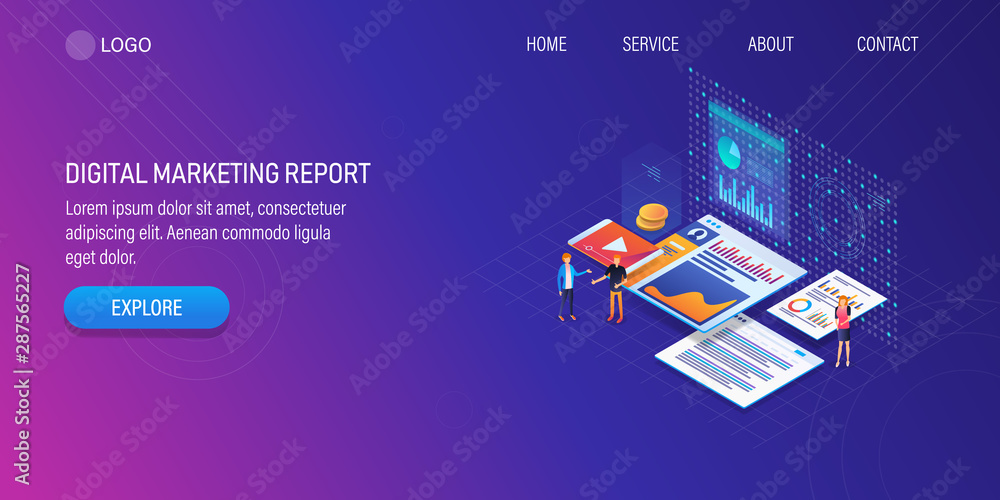 Data analysis, Digital marketing report, Marketing audit, analytic, 3D ...