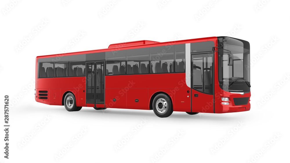 Intercity Bus Isolated on White Stock Illustration | Adobe Stock