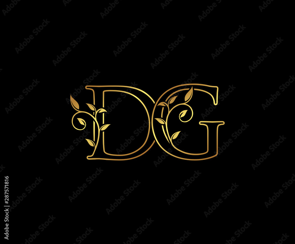 Initial letter D and G, DG, Gold Logo Icon, classy gold letter monogram ...