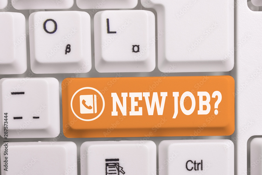 Writing note showing New Job Question. Business concept for formal ...