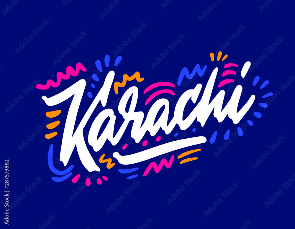 Karachi handwritten city name.Modern Calligraphy Hand Lettering for ...