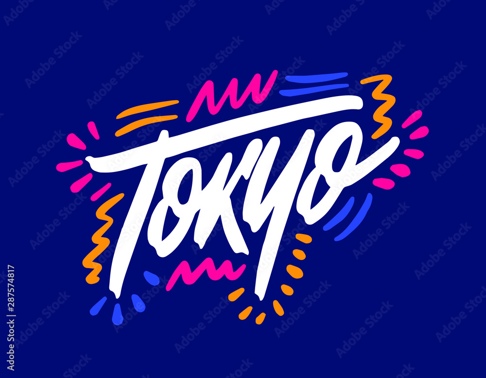 Tokyo Handwritten city name.Modern Calligraphy Hand Lettering for ...