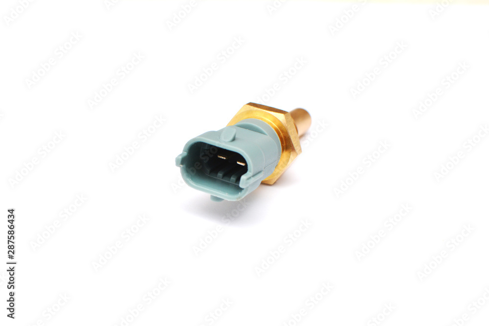 Car temperature sensor isolated on white background. Coolant ...
