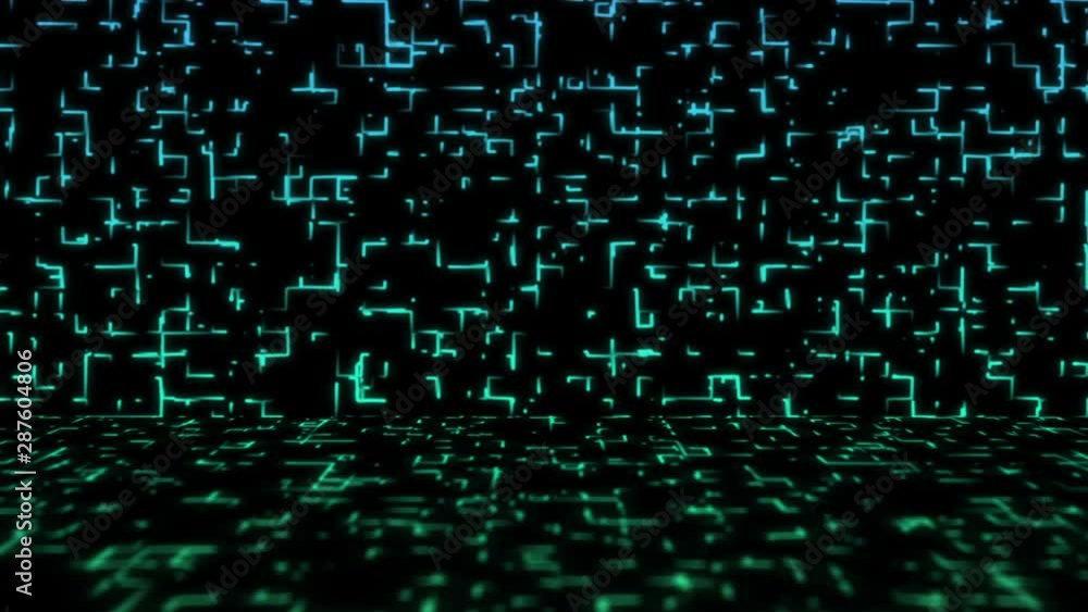 High tech abstract technology background animation, Digital signal ...