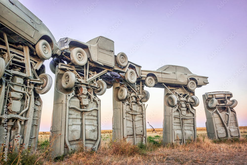 Carhenge, a modern replica of Stonehenge Stock Photo | Adobe Stock