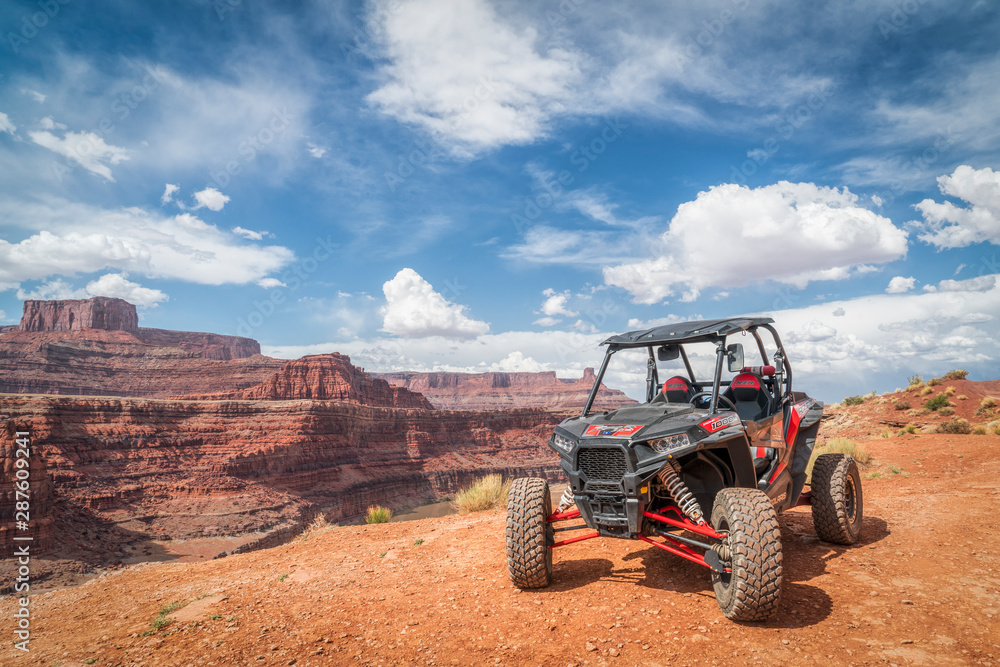 Polaris RZR ATV on Chicken Corner 4WD trail near Moab Stock Photo ...