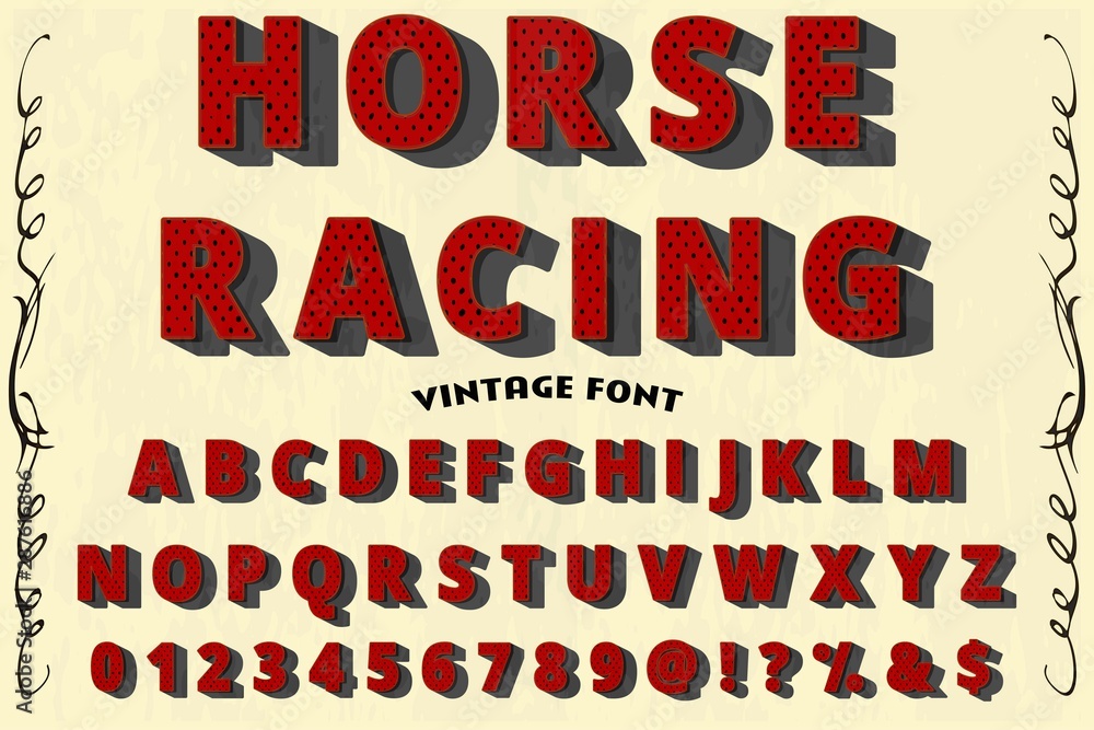 Vintage Racing Number Fonts