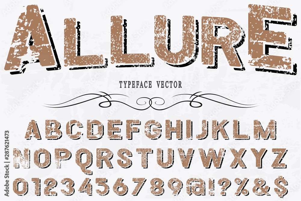 abc font handcrafted typeface vector vintage named vintage allure Stock ...