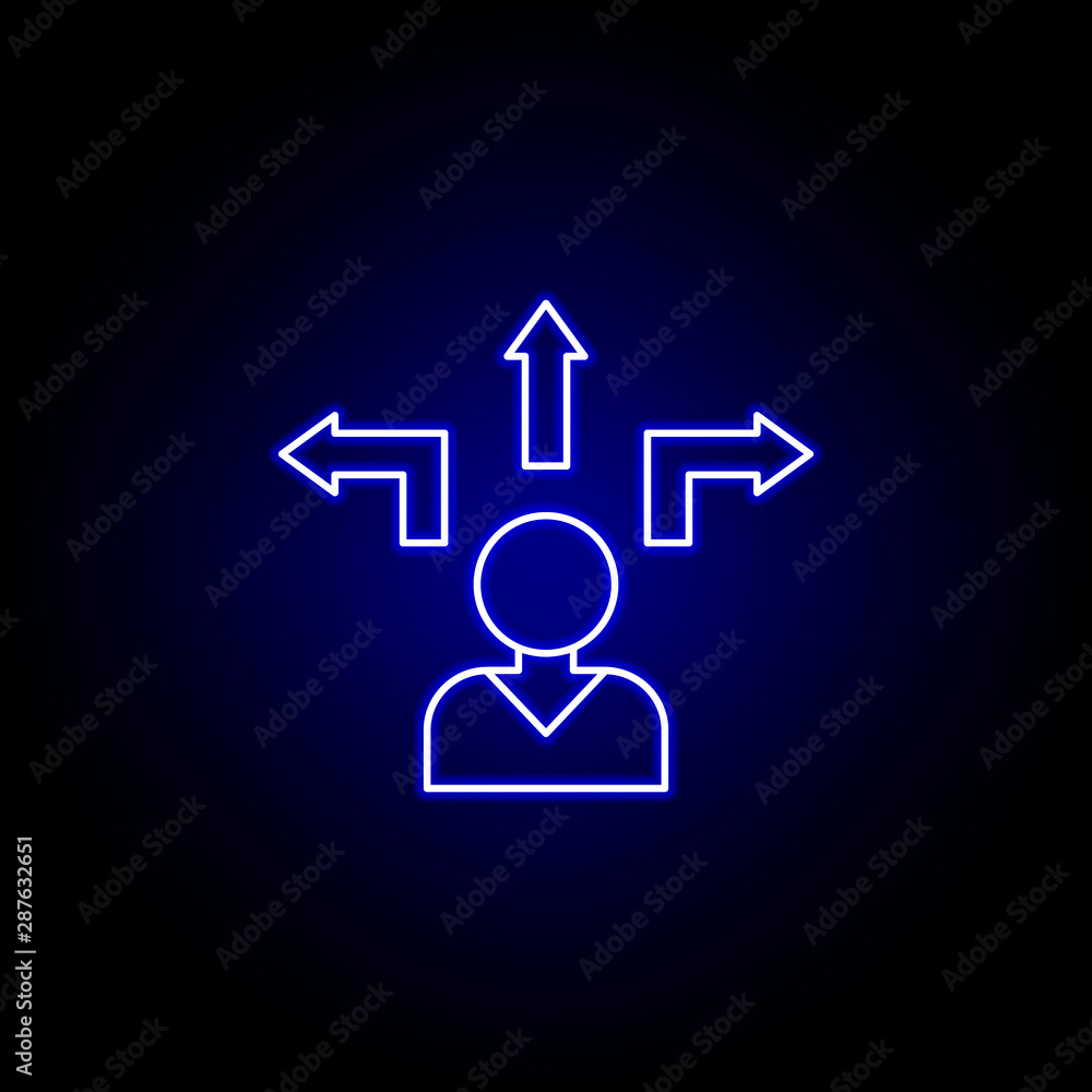 Path man line neon icon. Elements of Business illustration line icon ...