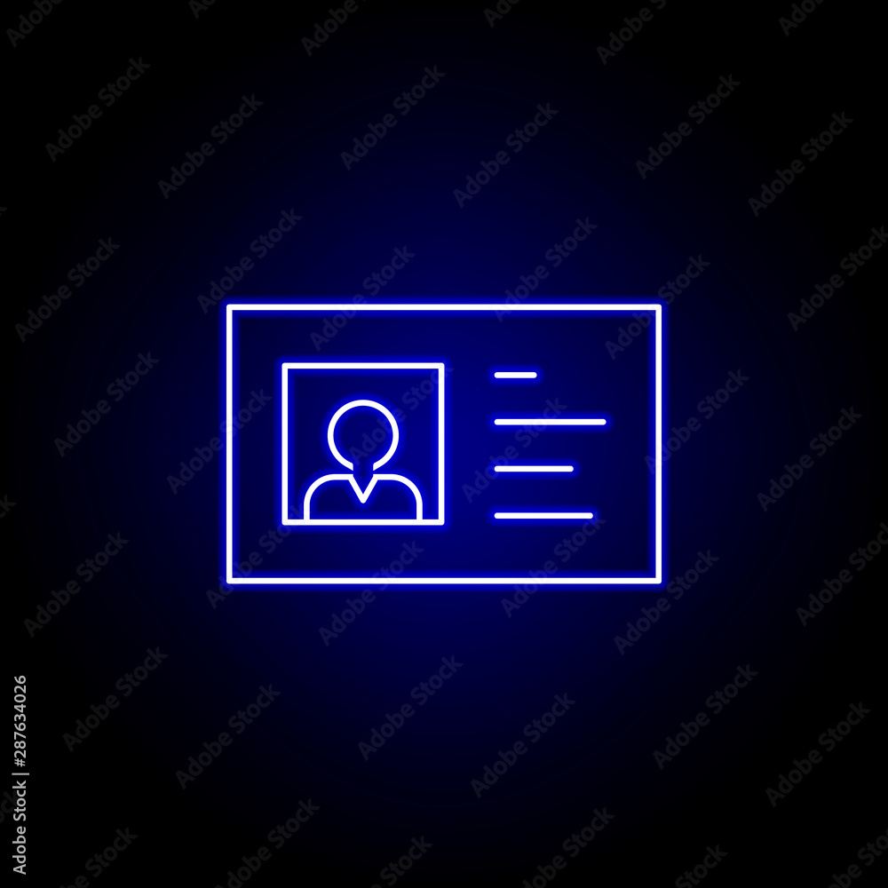 Id card line neon icon. Elements of Business illustration line icon ...
