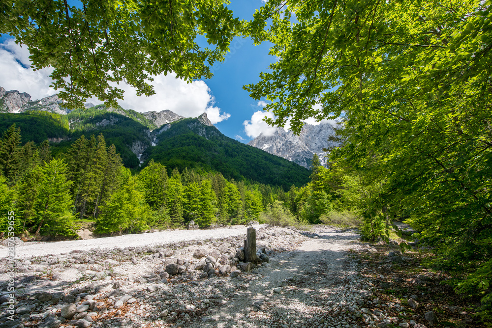 Triglav national natural Park in Slovenia, Pisnica valley. Hiking ...
