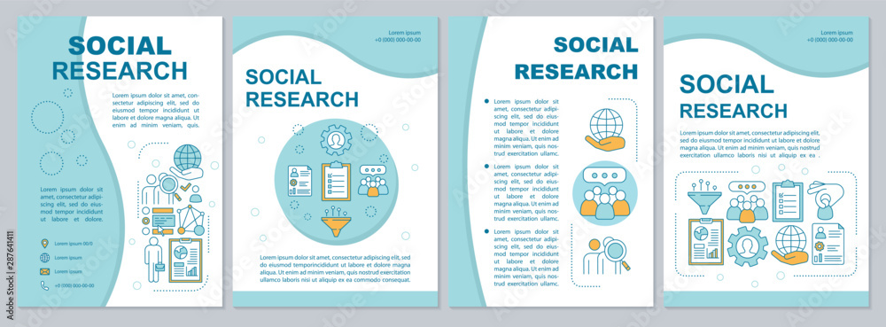 Social research brochure template layout. Sociology. Social poll ...