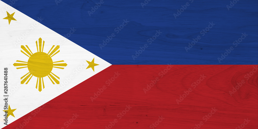 A rustic old Philippines flag on weathered wood Stock Photo | Adobe Stock