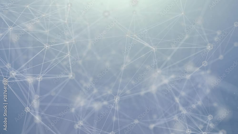 Abstract futuristic, polygonal Plexus space with a dark with connecting points, lines and ...