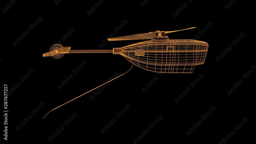3D animation of futuristic military surveillance and reconnaissance UAV ...