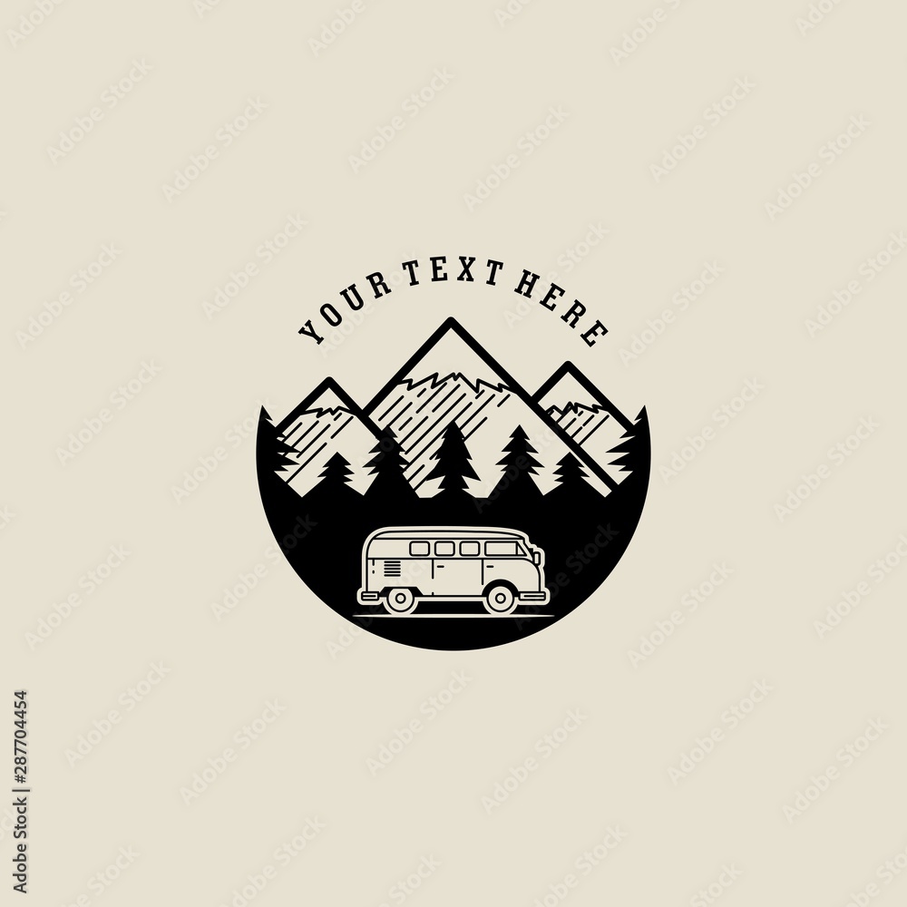 van life vintage logo vector Stock Vector | Adobe Stock