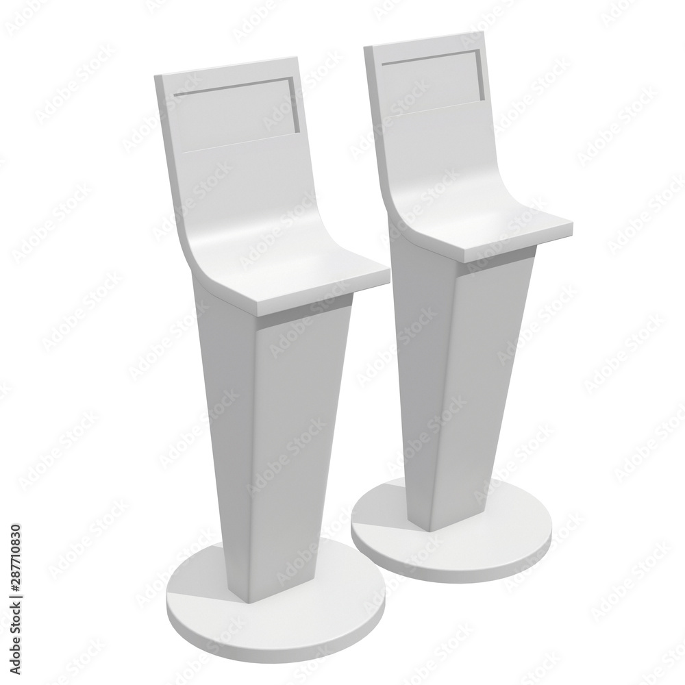 LCD Screen Stand. Trade Show Booth. 3d render of tv info kiosk isolated ...
