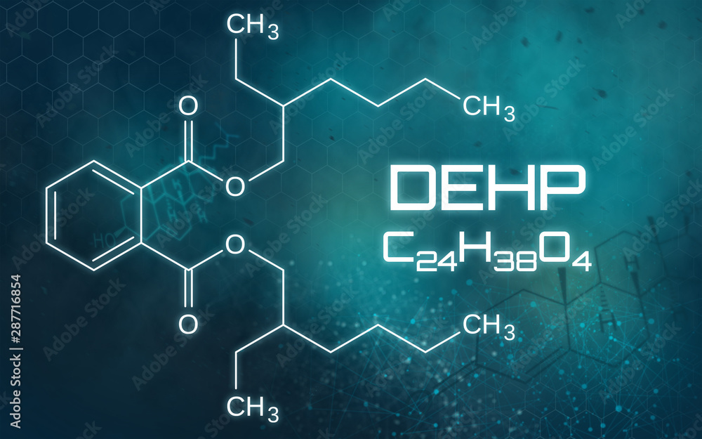 Chemical formula of DEHP on a futuristic background Stock Illustration ...
