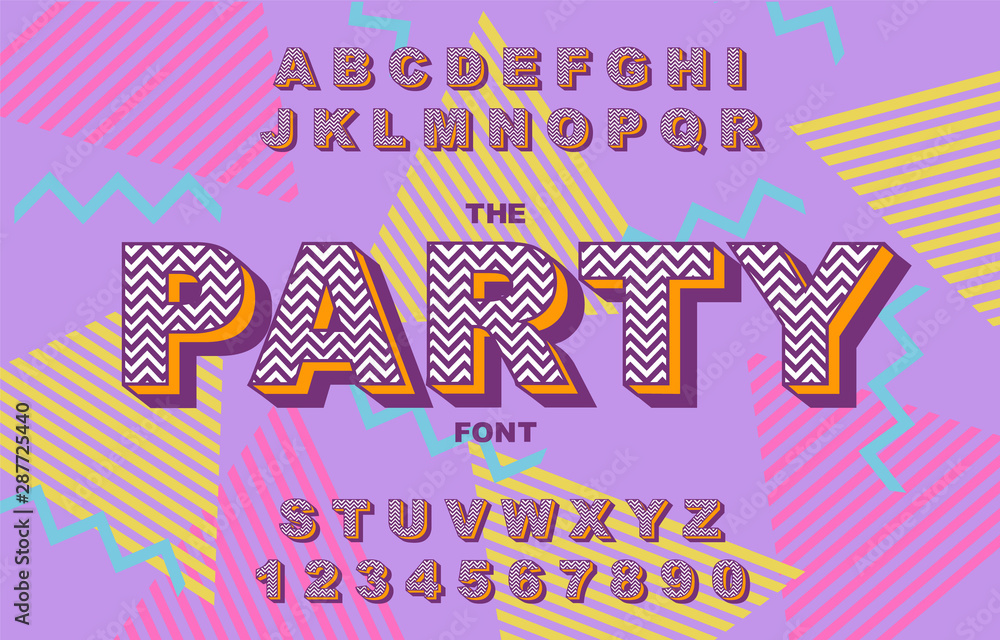 80 s retro alphabet font. Vintage Alphabet vector 80 s, 90 s Old style ...