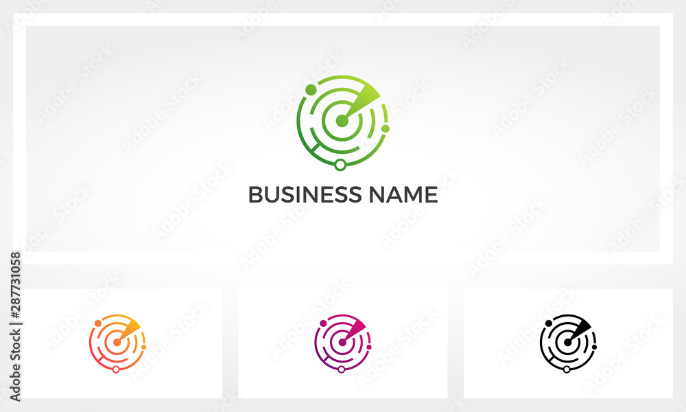 Abstract Simplified Radar Scan Logo Stock Vector | Adobe Stock