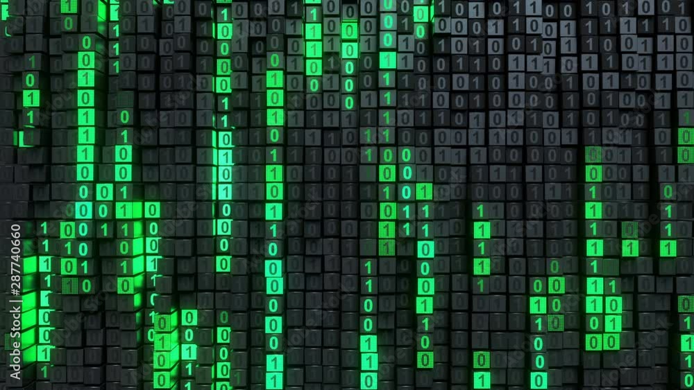 Green Binary Computer Code Stock Video | Adobe Stock