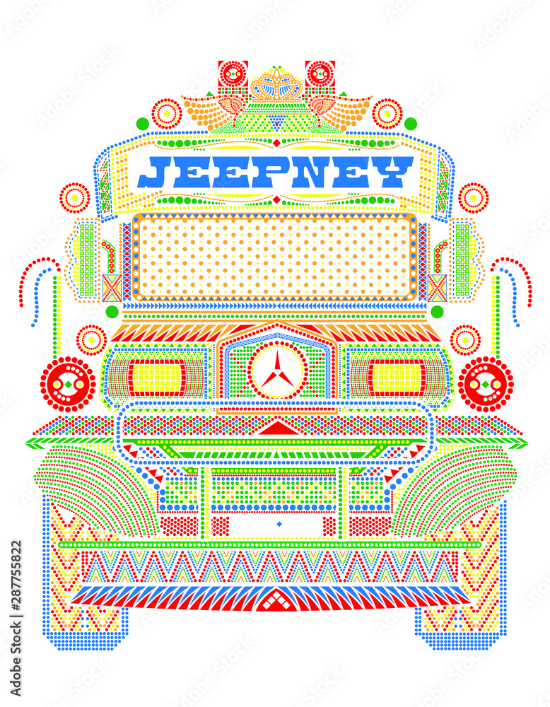 set of jeepney illustration philippine transportation vector Stock ...