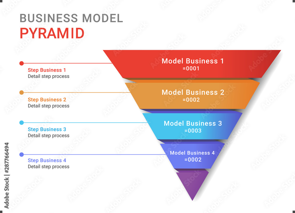 Color full pyramid business model infographic design illustration ...