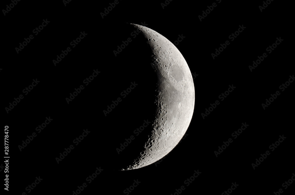 Phases of the Moon. Waxing crescent, moon background . Stock Photo ...