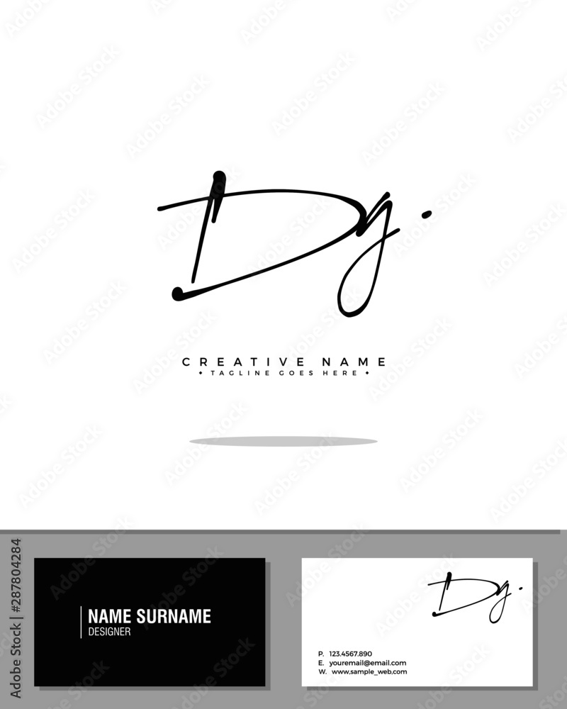 D G DG initial logo signature vector. Handwriting concept logo. 素材庫向量圖 ...