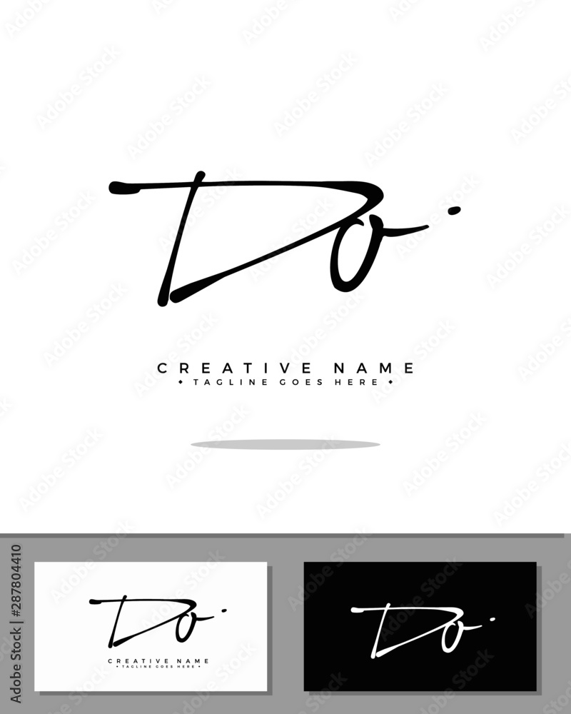 D O DO initial logo signature vector. Handwriting concept logo. Stock ...