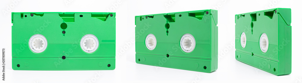 VHS tape on three different angles. Green VHS, Video Home System. Stock ...