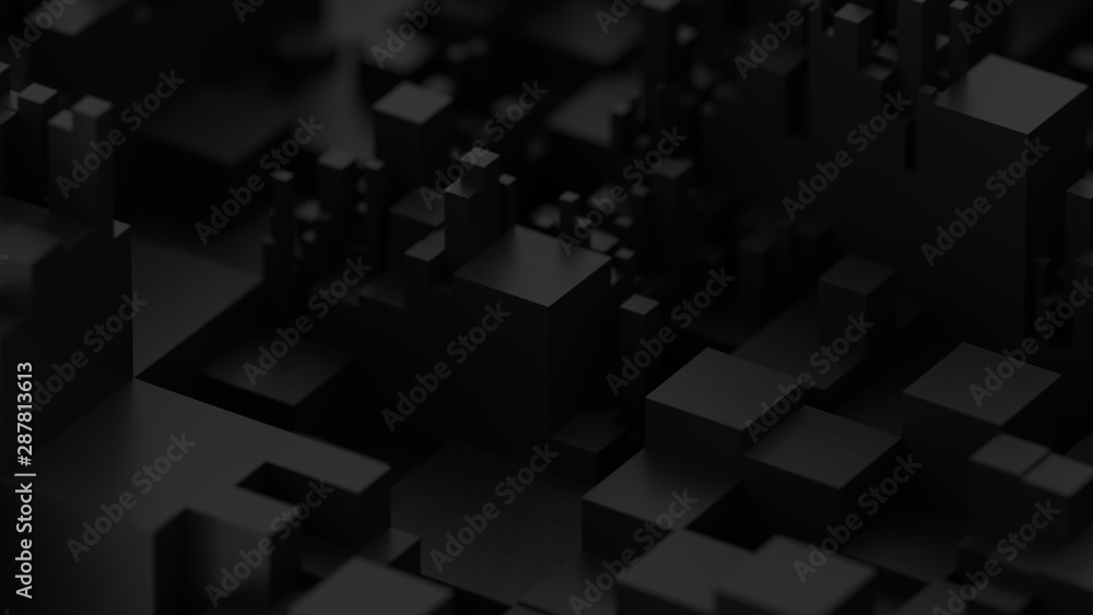 Abstract black background. Voxel background. Data center technology ...