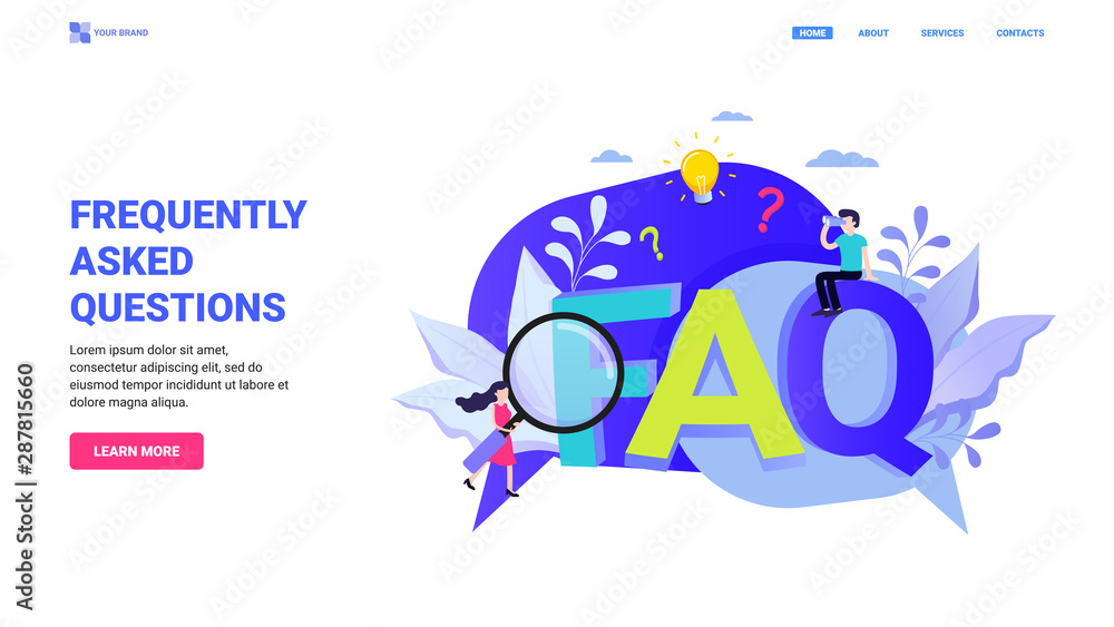 Frequently asked questions. Flat vector illustration for website ...
