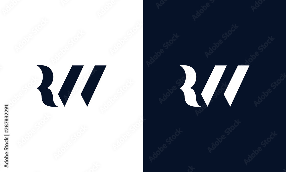 Abstract letter RW logo. This logo icon incorporate with abstract shape ...