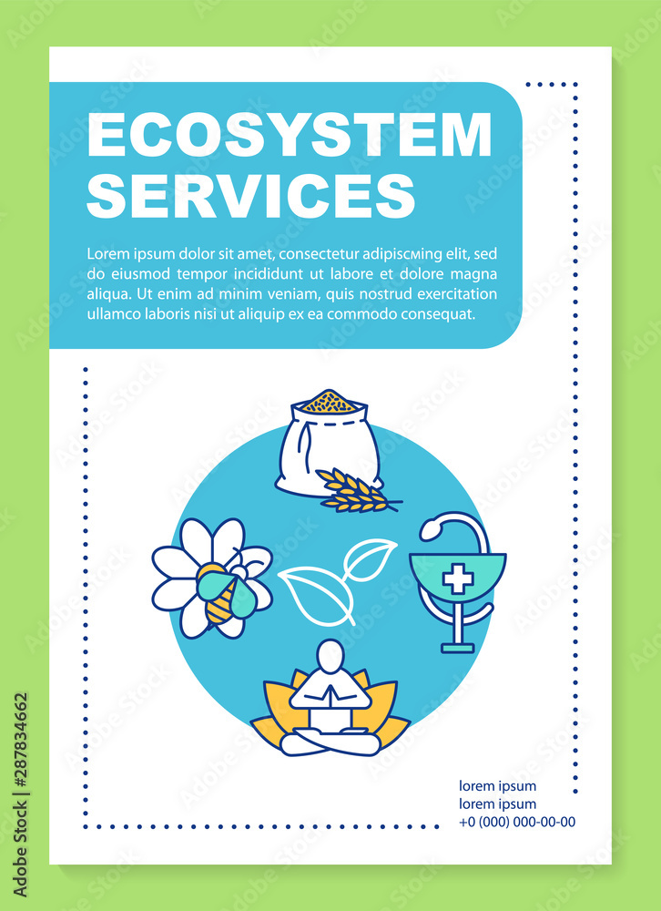 Ecosystem services poster template layout. Banner, booklet, leaflet ...