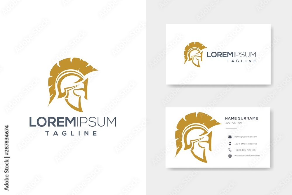 Gold spartan helmet luxury logo vector Stock Vector | Adobe Stock